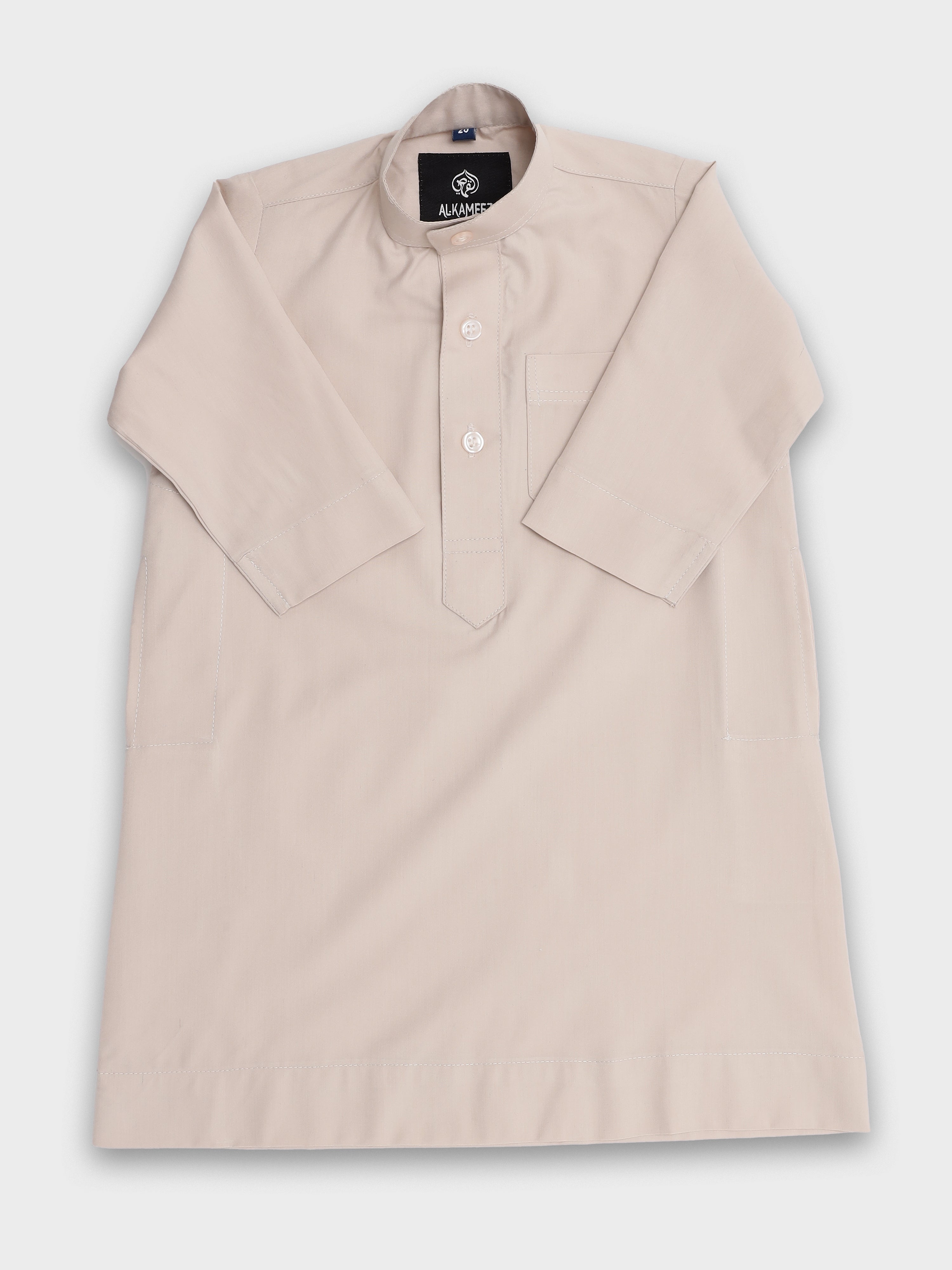 Simple Saudi Cream Thobe - Kids – AL KAMEEZ